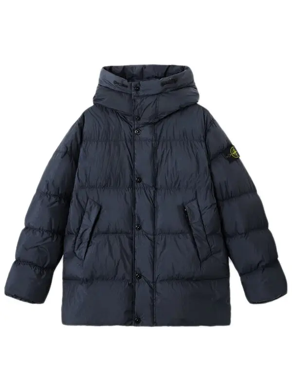 Stone Island Painted Hooded Jacket With Fixed Drawstring