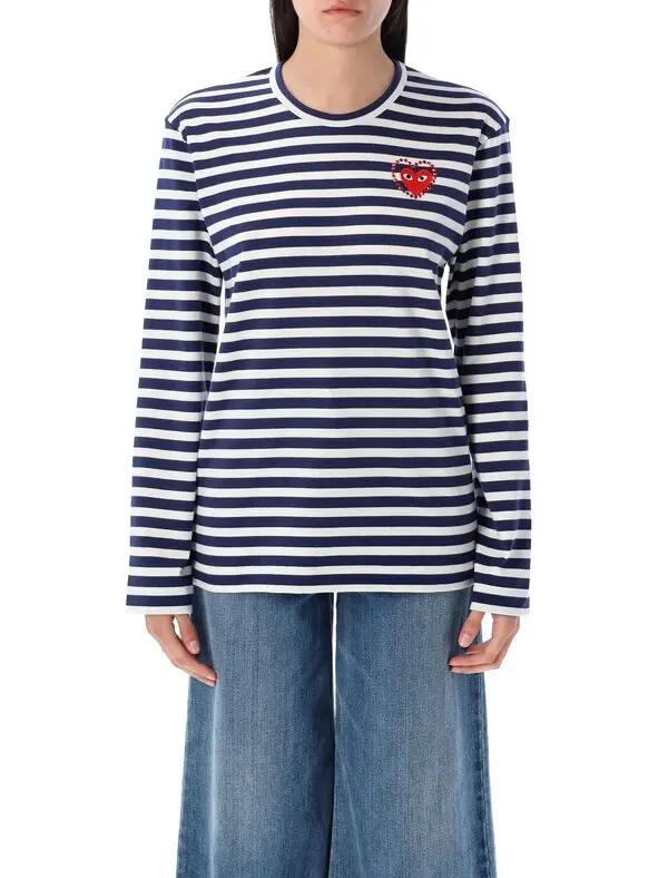 Play Comme Des Garcon Classic Striped Cotton T-shirt