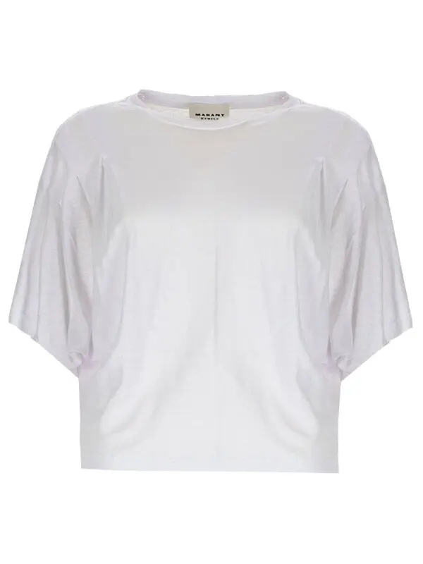 MARANT ETOILE Linen V-neck T-shirt - White