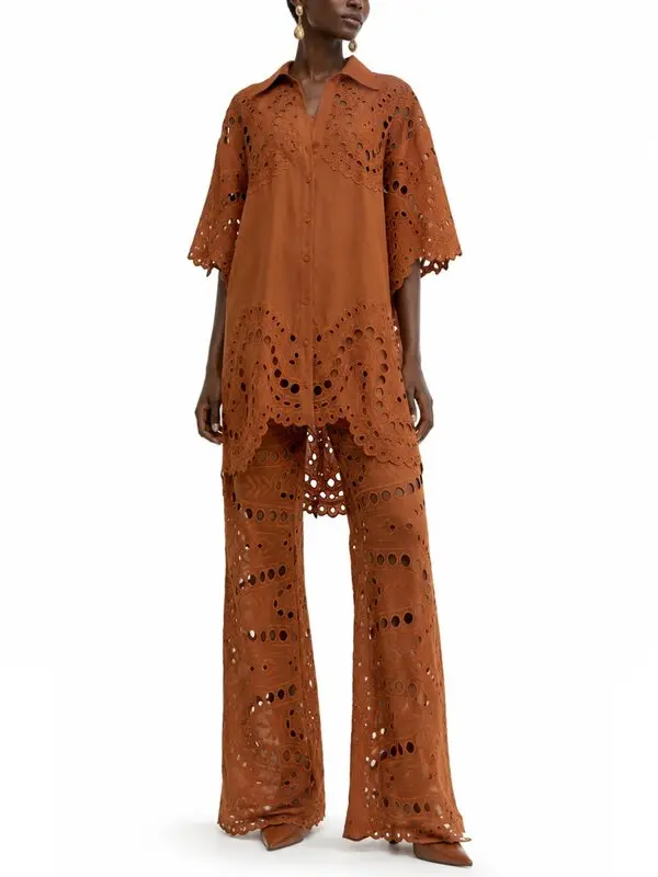 Charo Ruiz Ibiza Lace Shirt - Brown