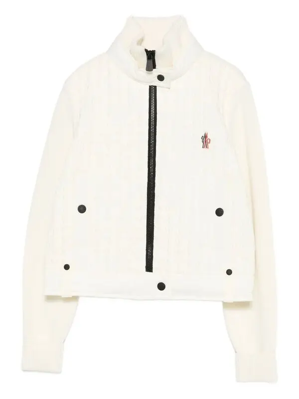 Moncler Knit Ski Jacket With Zip Closure And Embroidered Logo