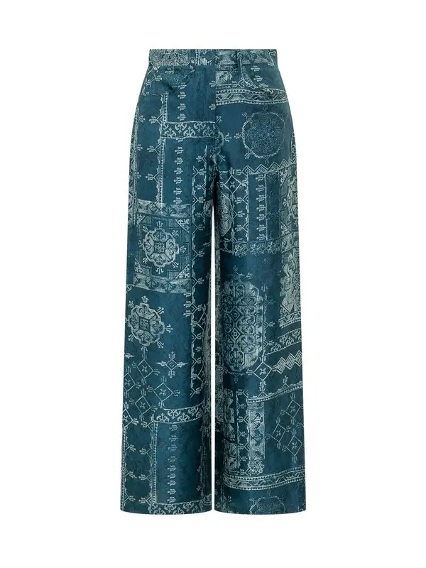 Momoni Geometric Print Wide Leg Trousers