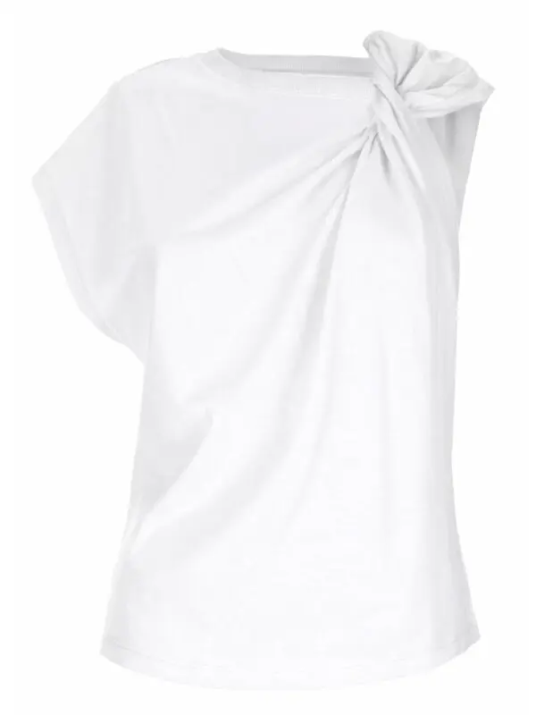 Isabel Marant Étoile Fitted Cotton Top With Knot Detailing - White