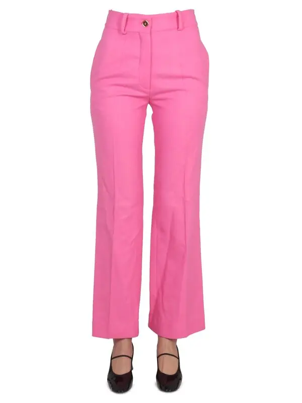 PATOU Flared Leg Cotton Pants - Pink