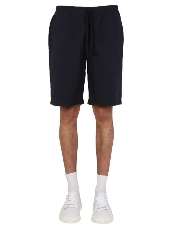 Universal Works Cotton Blend Fleece Bermuda Shorts - Blue