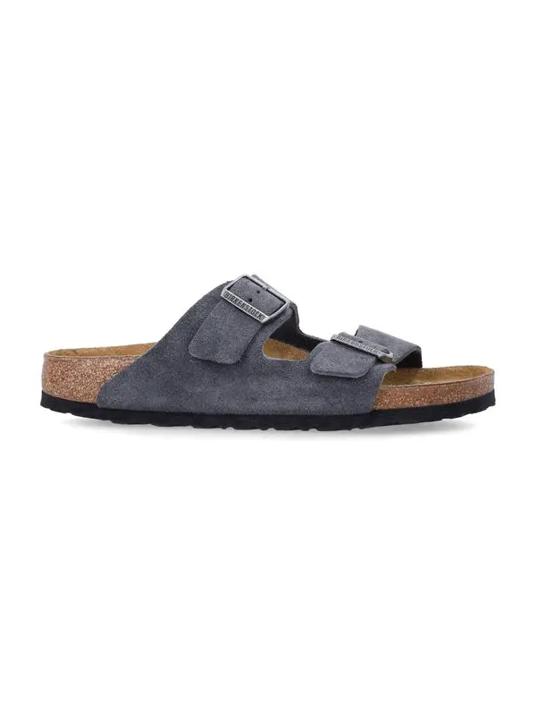 BIRKENSTOCK Arizona Suede Sandals Comfort Footwear - Charcoal