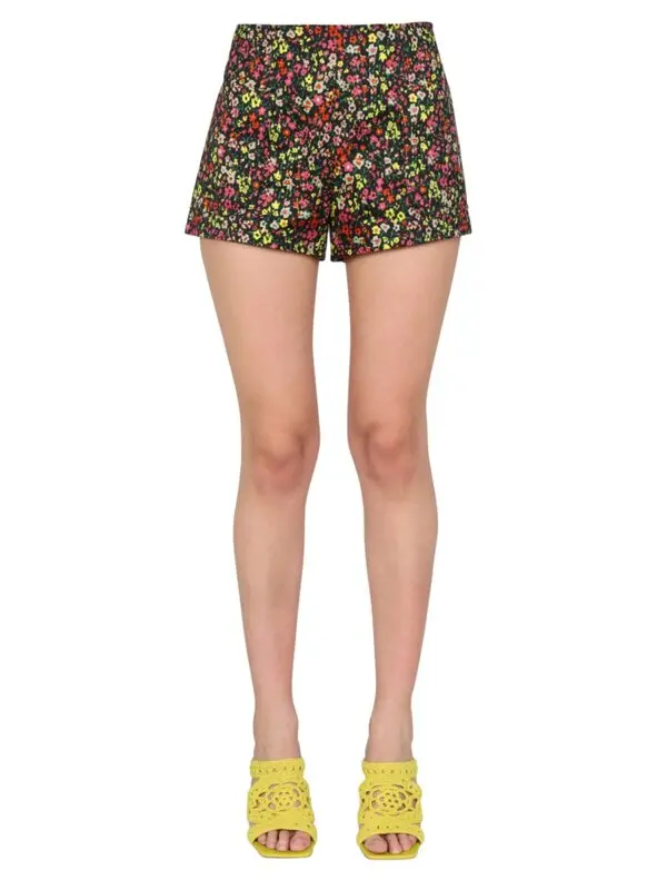 Philosophy Di Lorenzo Serafini Floral Print Cotton Mini Shorts - Multicolour