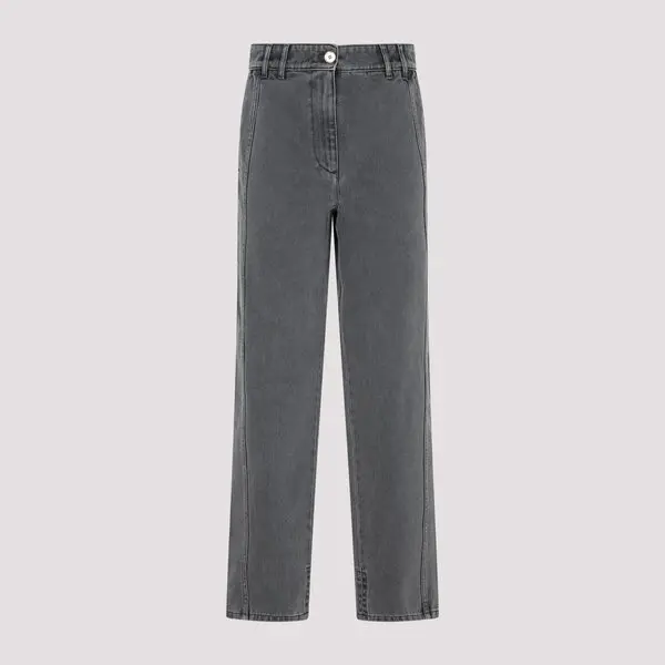 PATOU Organic Cotton Denim Cargo Trousers - Grey