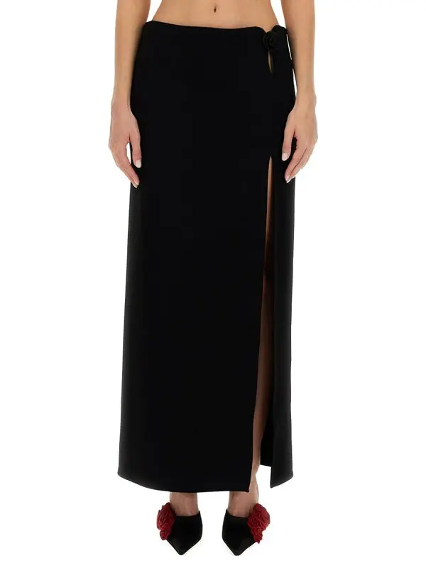 Magda Butrym Wool Slit Maxi Skirt - Black