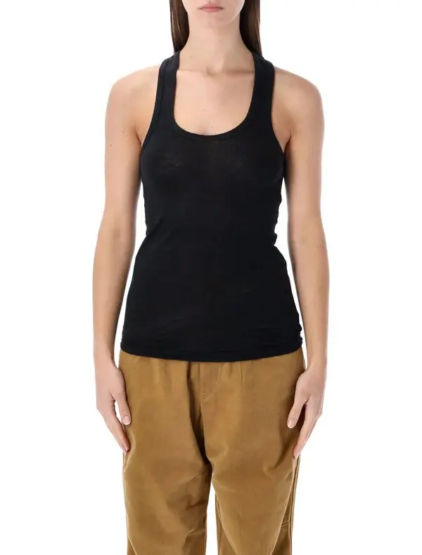 MARANT ETOILE Thea Relaxed Linen Tank Top - Black