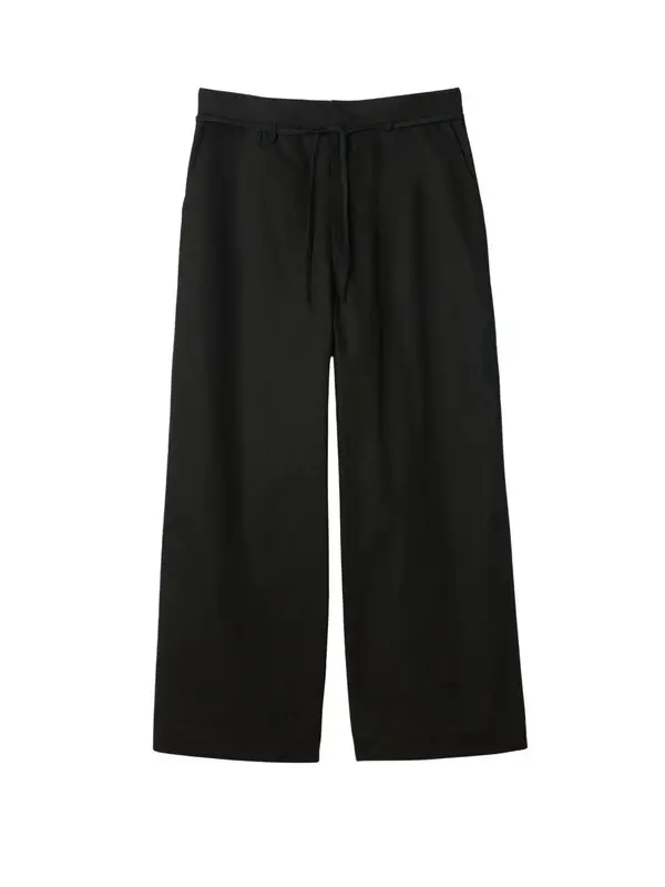 Jacquemus Cotton Trousers With Drawstring Waist - Black