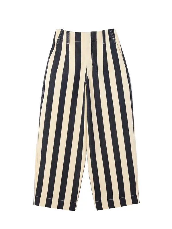 Jacquemus Mid-rise Striped Jeans With Contrast Stitching