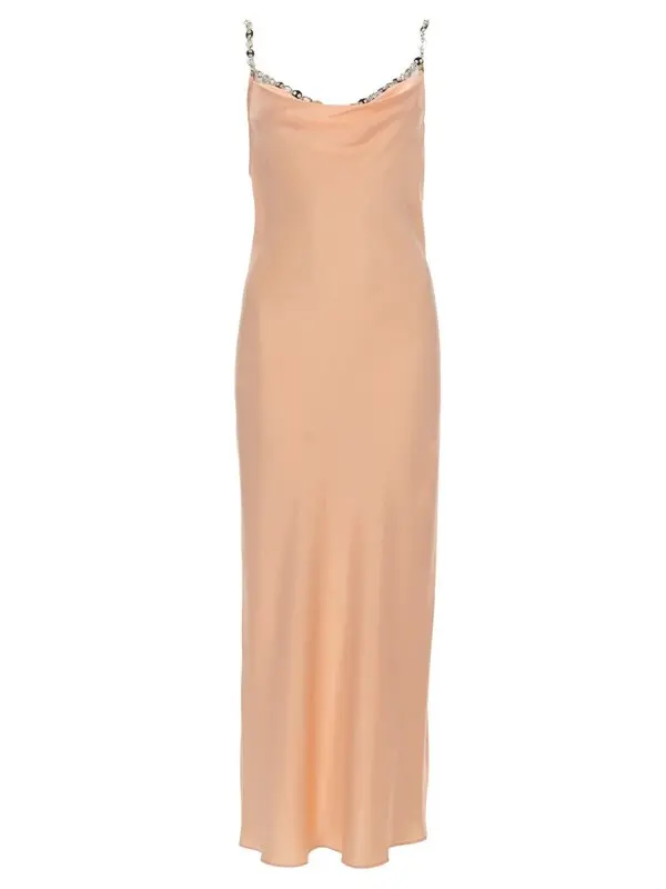 Rabanne Chain Strap Slip Maxi Dress - Pink