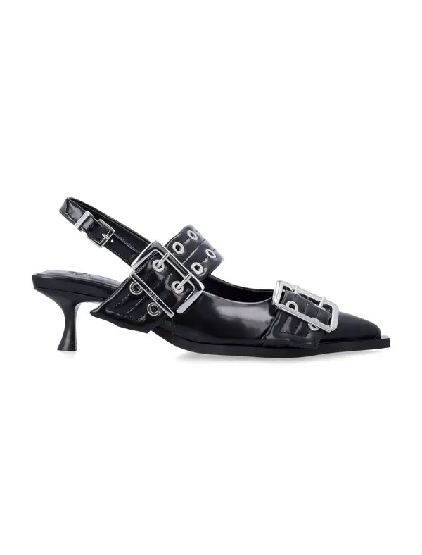 GANNI Buckle-strap Pumps - Black