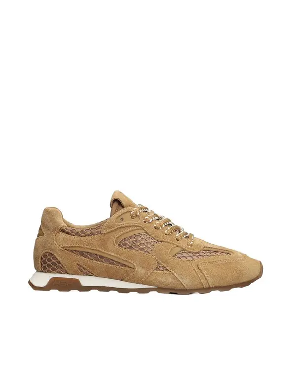 Ash Lace-up Suede And Mesh Sneakers - Moka Mou