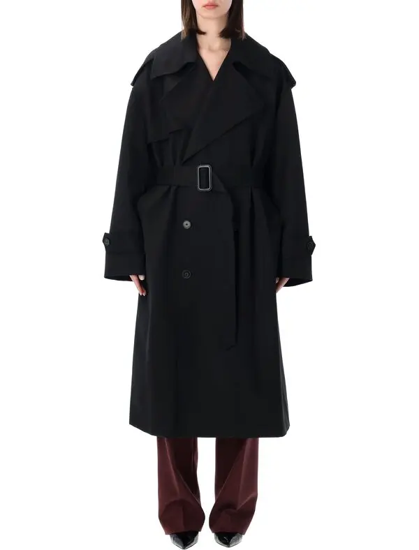 THE FRANKIE SHOP Timeless Tailored Trench Jacket - Black