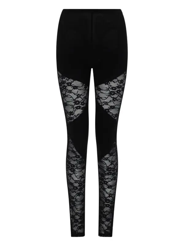 Nina Ricci Lace Inset Trousers - Black
