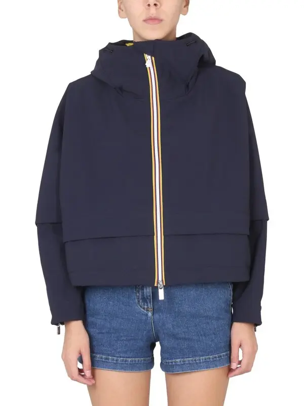 K-WAY Hooded Zip-up Windbreaker With Logo