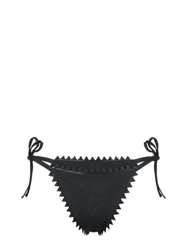 Jacquemus Mini Swim Briefs With Embroidered Edge And Side Ties - Black