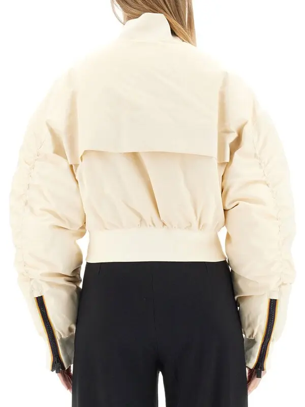 K-WAY Cropped Thermo Shiny Twill Jacket - Beige