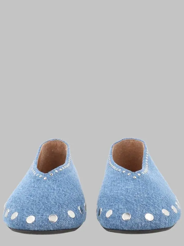 GANNI Embellished Mule Flats - Denim