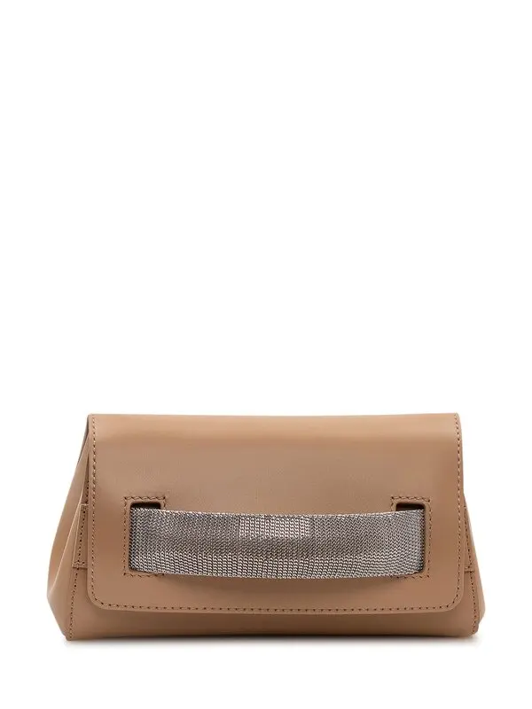 Orciani Mini Clutch Bag With Chain Handle - Biscotto