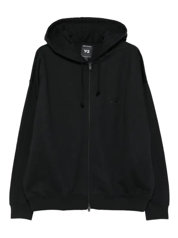 Y3 Brushed Terry Zip Hoodie - Black