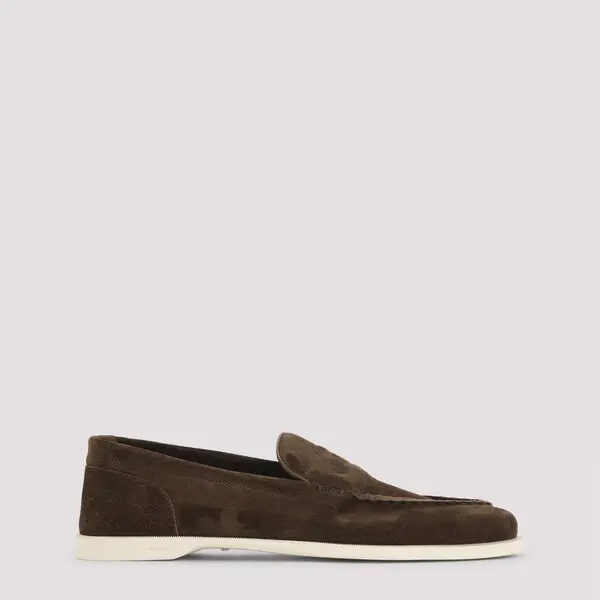 John Lobb Pace Suede Oval Flexi Loafers For