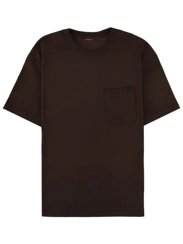 LEMAIRE Short Sleeve Crewneck Pocket T-shirt - Brown