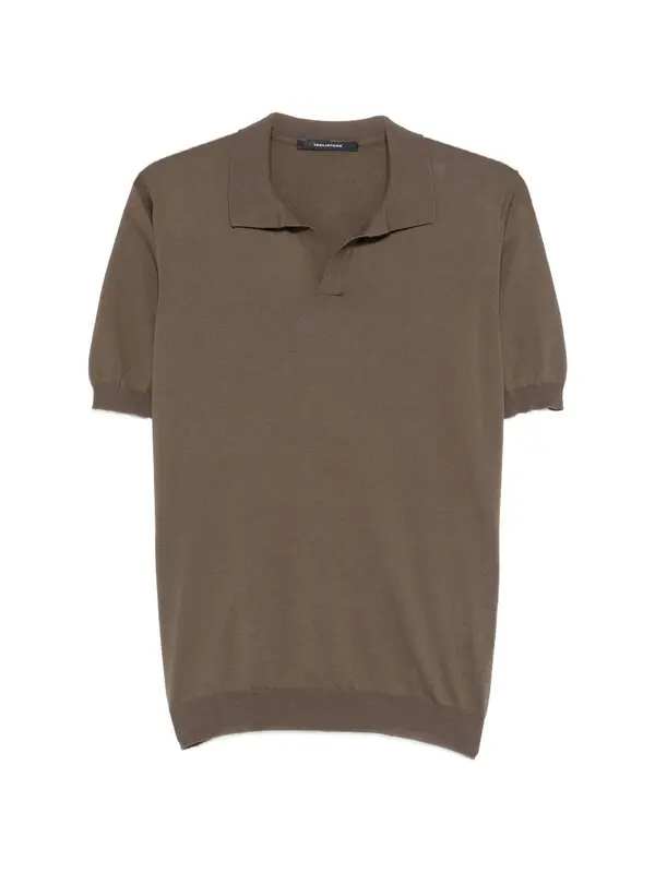 Tagliatore Short Sleeve Split Neck Polo Shirt