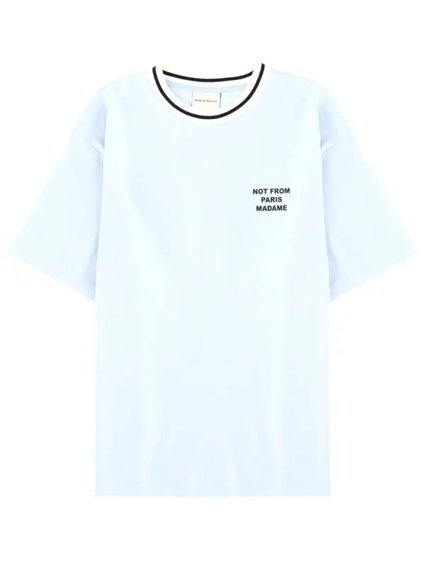 Drole De Monsieur Classic Mini Cotton T-shirt For - Azure