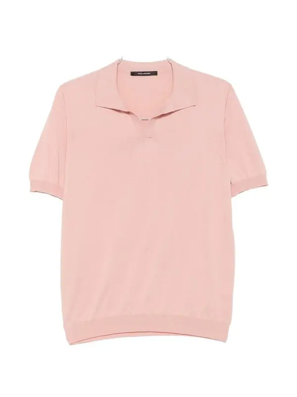 Tagliatore Short Sleeve Polo With Ribbed Cuffs And Split Neck Size - Rosa