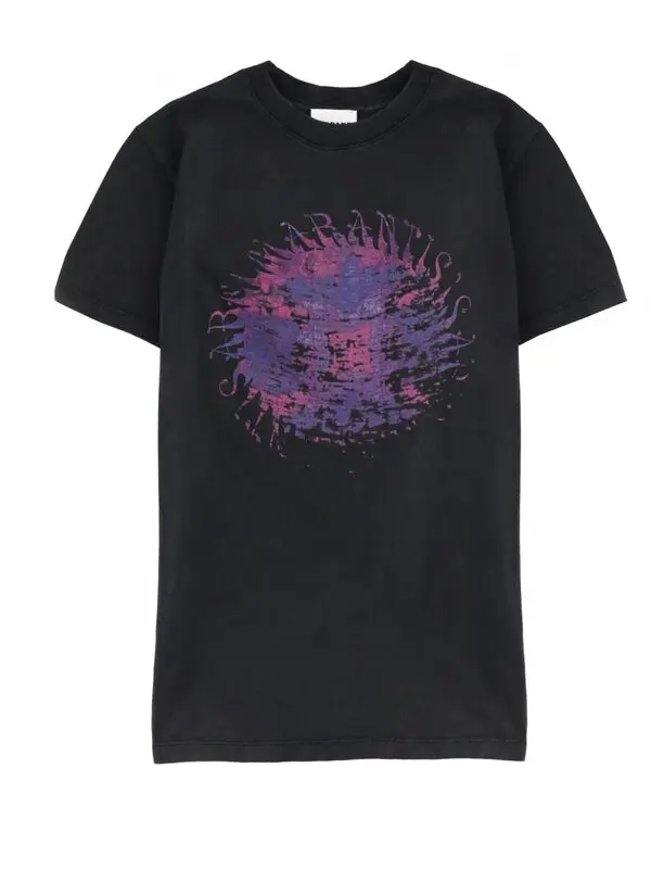 MARANT ETOILE Graphic Cotton Crewneck T-shirt - Charcoal