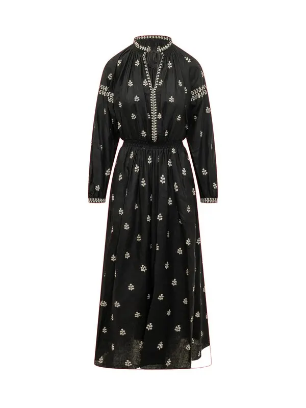 Isabel Marant Étoile Embroidered Silk Midi Dress