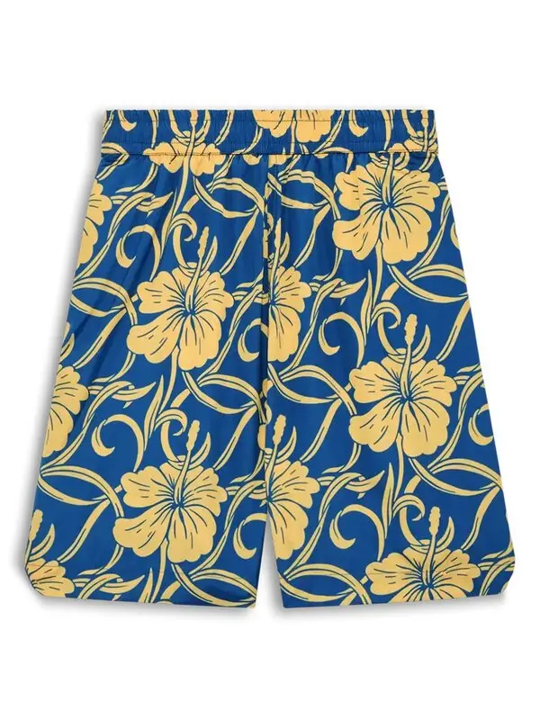 Drole De Monsieur All-over Hibiscus Print Swim Shorts - Blue