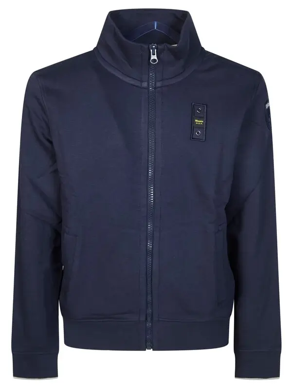 BLAUER. Full Zip Sweatshirt - Blu