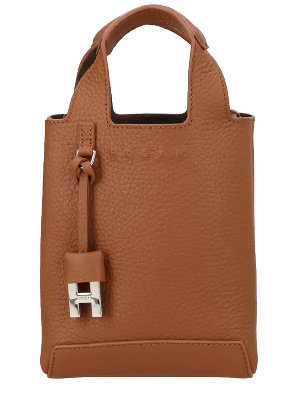 Hogan Mini Shopping Bag In Calfskin - Brown