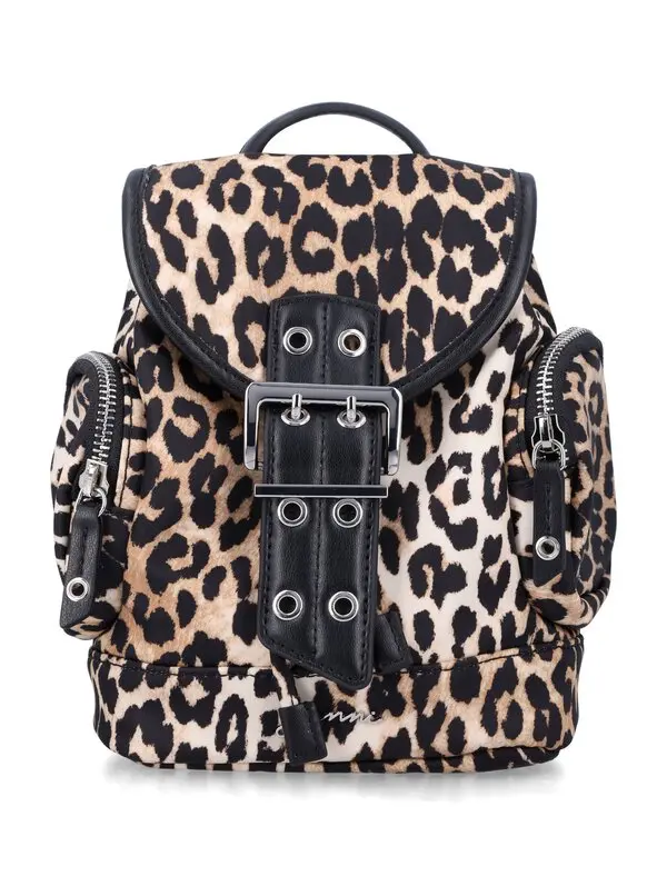 GANNI Mini Bold Print Backpack - Leopard Print