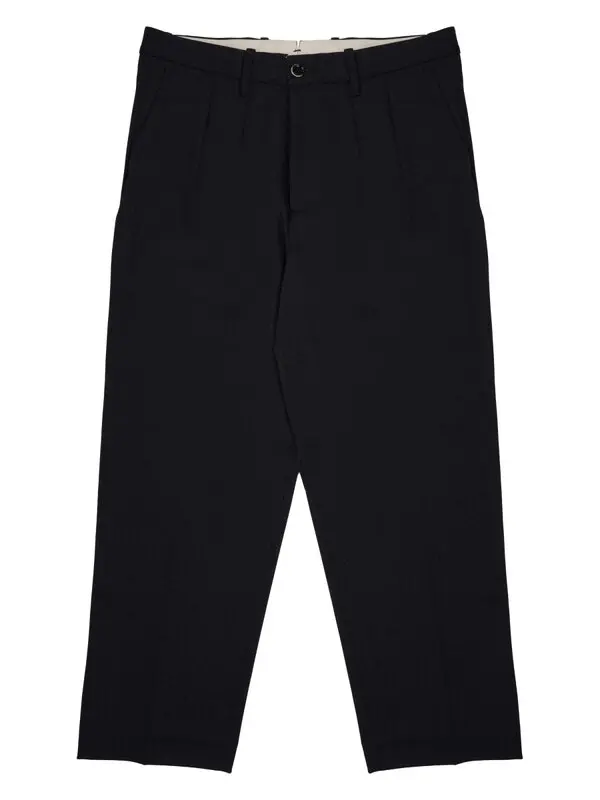 NINE:INTHE:MORNING Pleated Wool Blend Trousers - Blue