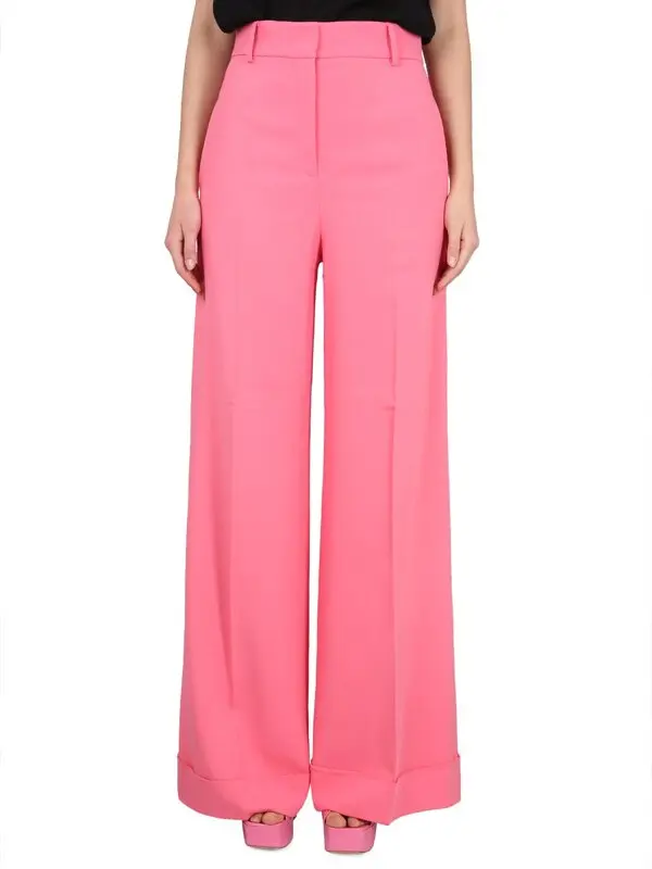 Moschino High Waist Wide Leg Trousers - Pink