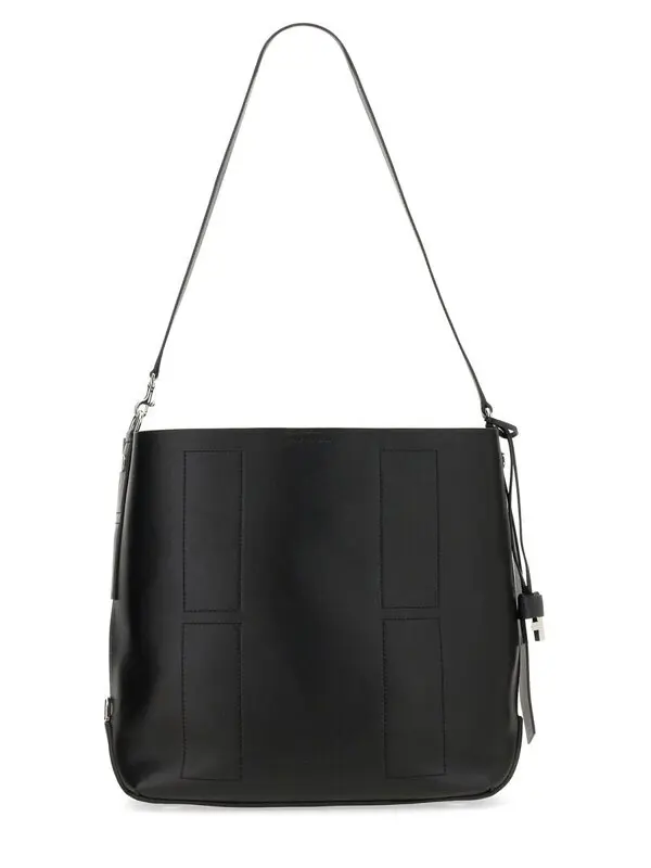 Hogan Medium Leather Hobo Bag - Black