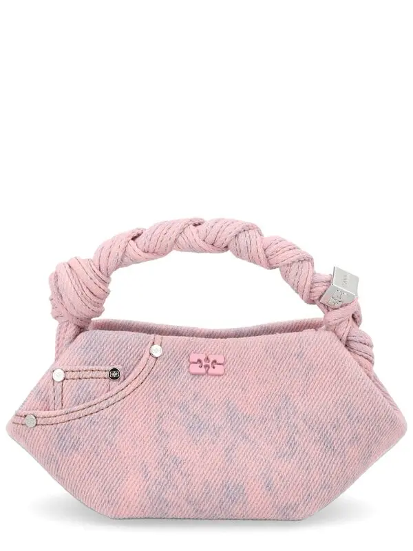 GANNI Mini Bou Denim Handbag - Pink