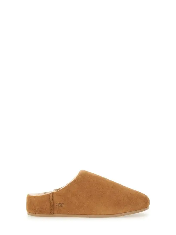 UGG Elea Leather Slip-on Flats - Brown