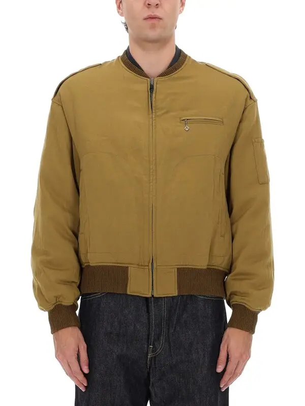 Visvim Gunner Reversible Down Jacket In Wool And Linen - Brown