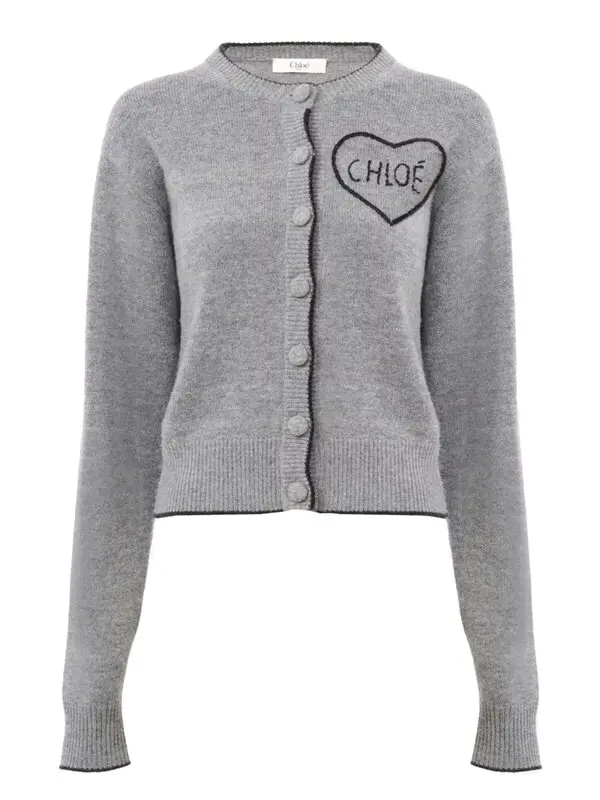Chloé Fitted Crewneck Knitted Cardigan