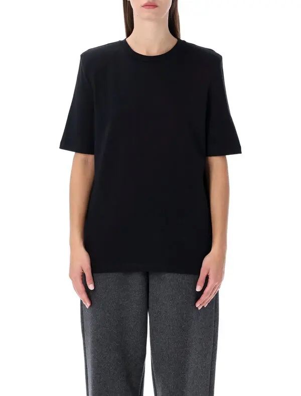 THE FRANKIE SHOP Carrington Padded Shoulder T-shirt - Black