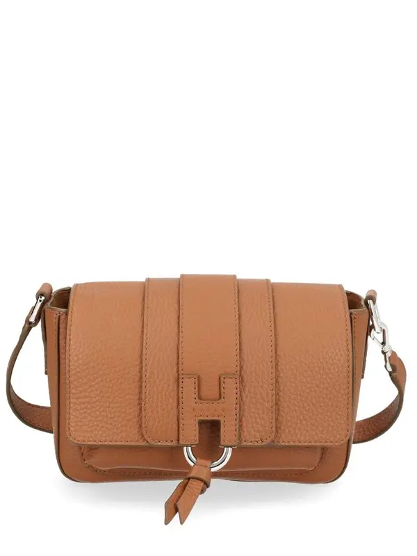 Hogan Calf Leather Mini Shoulder Bag - Brown