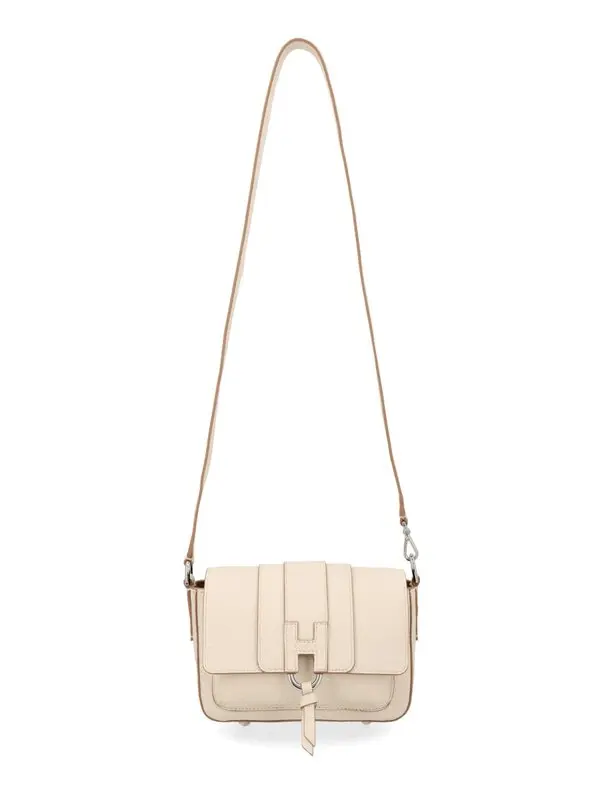 Hogan Calf Leather Flap Shoulder Bag - Ivory
