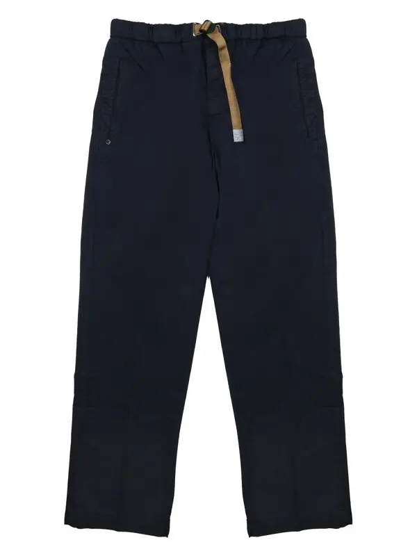 WHITE SAND Cotton Trousers With Belt For Ss26 - Blue