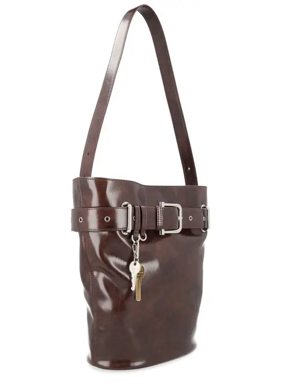 OSOI Bucket Shoulder Bag With Belt Detail - Brown